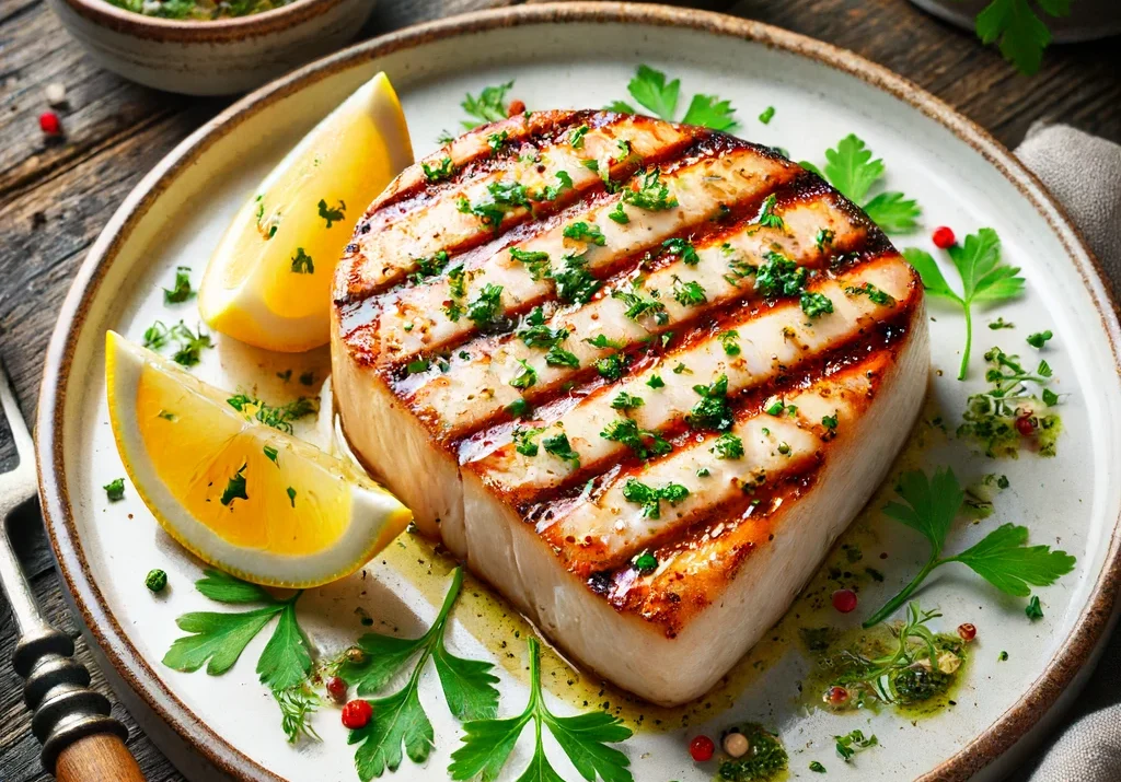 Lemon Garlic Grilled Swordfish - Tommy D Eats